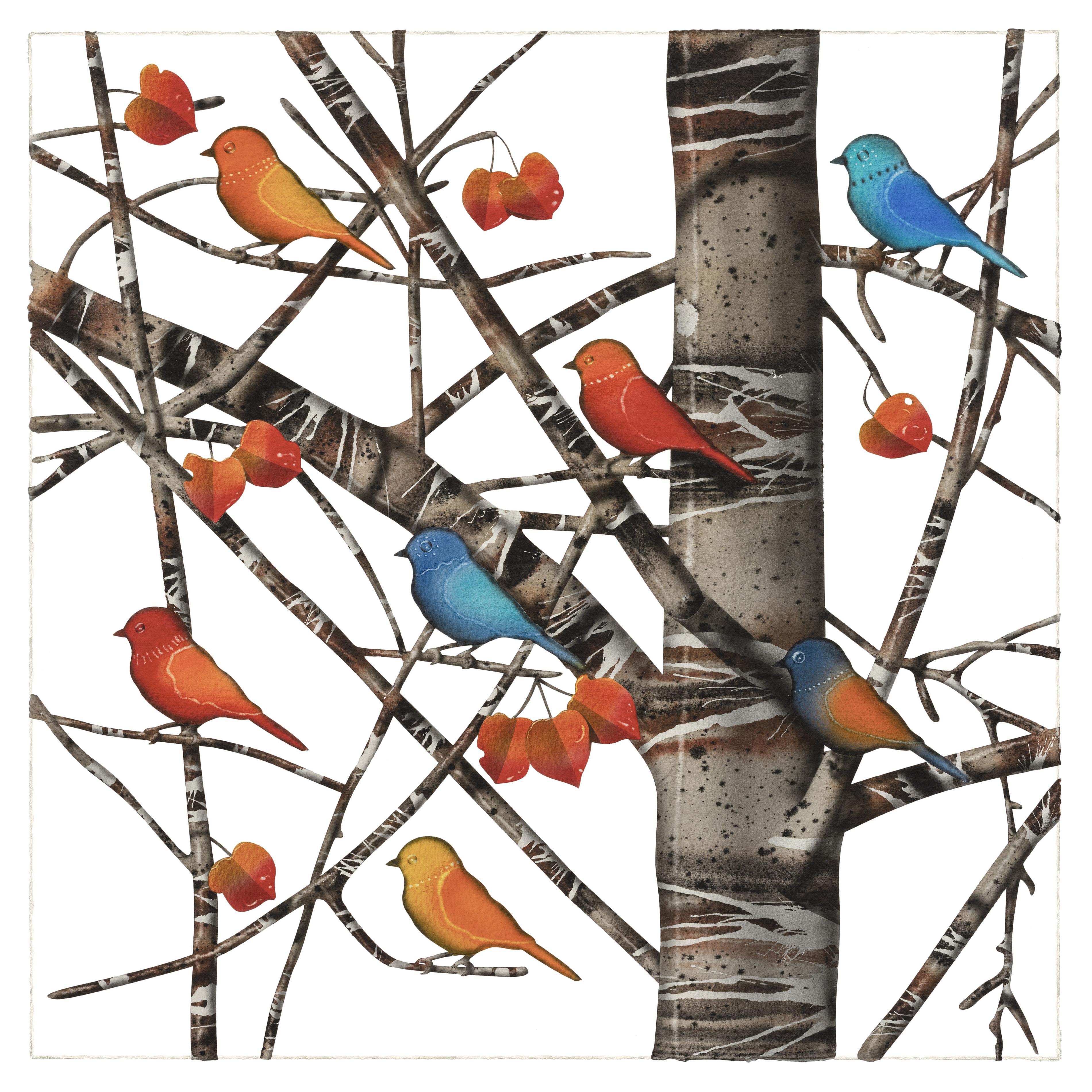 George Dombek - Two Blue Birds | exhibit art gallery