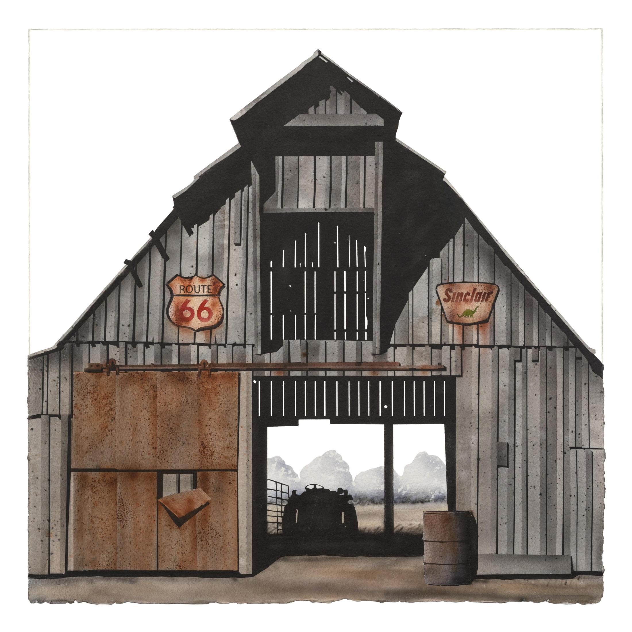 George Dombek - Barn with Sinclair Sign | exhibit art gallery